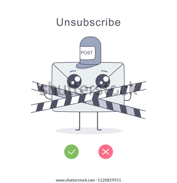 Unsubscribe Vector Cartoon Flat Illustration Newsletter Stock Vector ...