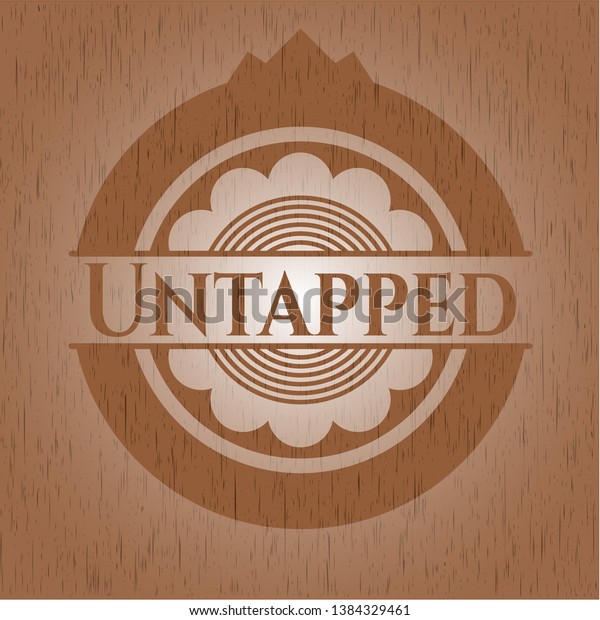 Untapped Realistic Wood Emblem Vector Illustration Stock Vector ...