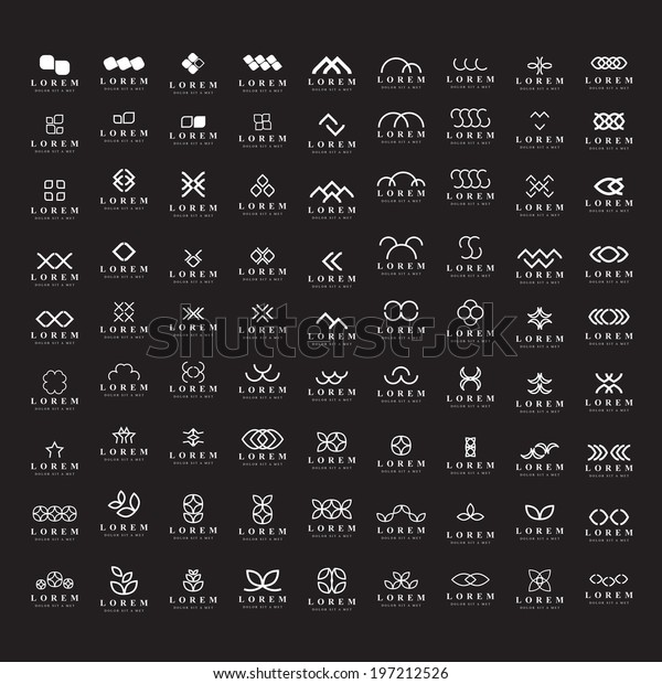 Conjunto De Iconos Inusuales - Aislados En Fondo Negro - Ilustración ...