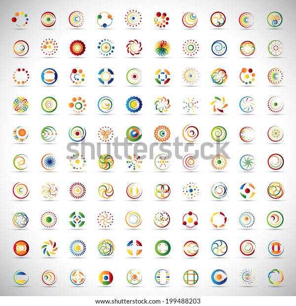 Unusual Icons Set Isolated On Gray Stok Vektör (Telifsiz) 199488203 ...