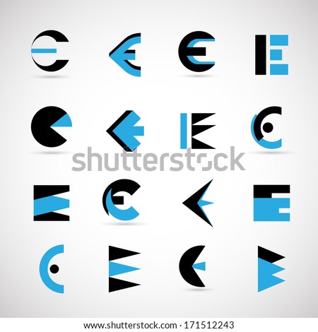Unusual Letters Set Isolated On Gray Stock Vector (Royalty Free ...