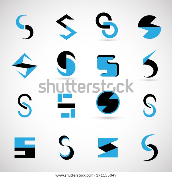Unusual Letters Set Isolated On Gray Stock Vector (Royalty Free) 171155849