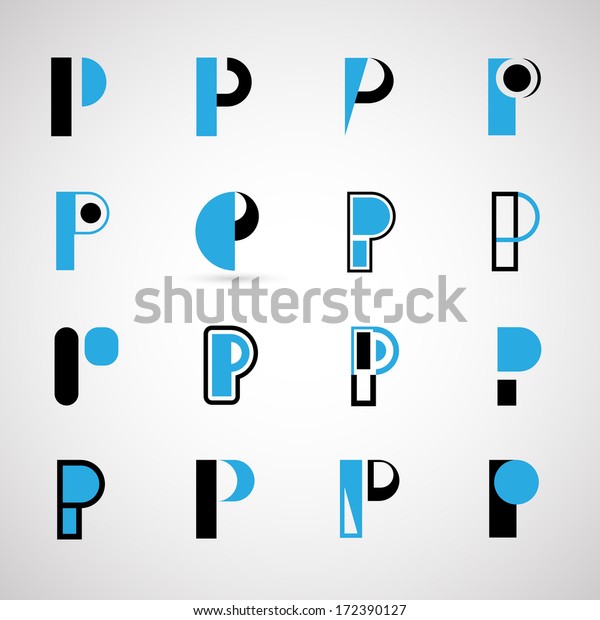 Unusual Letters Set Isolated On Gray Stock Vector (Royalty Free ...