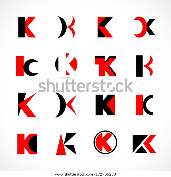 Unusual Letters Set Isolated On Gray Stock Vector (Royalty Free ...