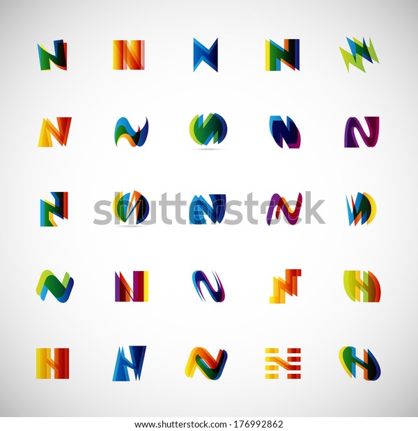 Unusual Letters Set Isolated On Gray: vector de stock (libre de ...