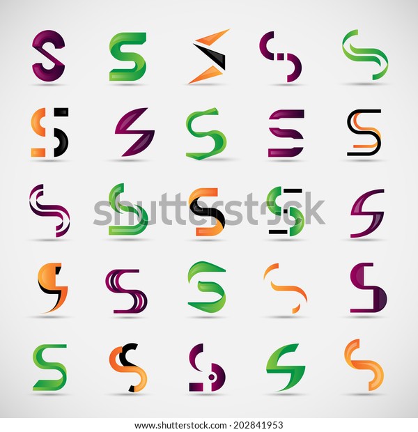 Unusual Letters Set Isolated On Gray Stock Vector (Royalty Free ...