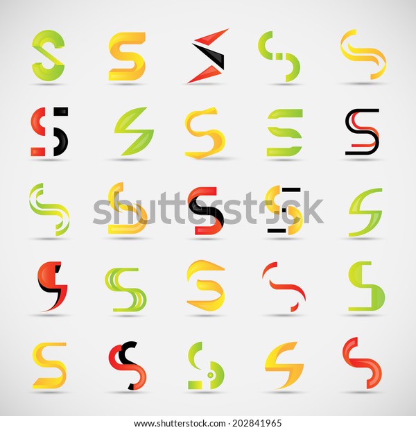 Unusual Letters Set Isolated On Gray Stock Vector (Royalty Free ...