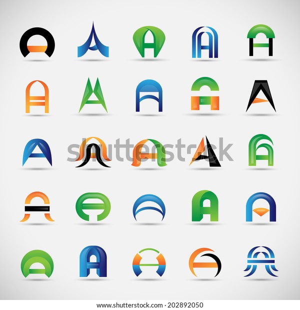 Unusual Letters Set Isolated On Gray Stock Vector (Royalty Free ...