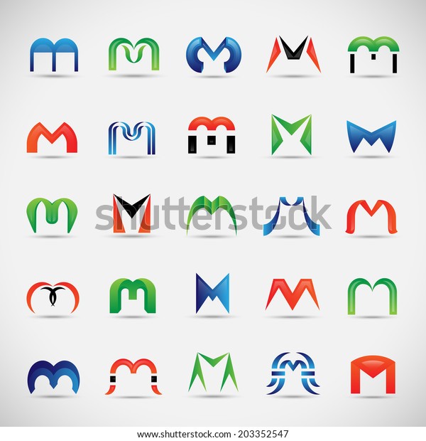 Unusual Letters Set Isolated On Gray Stock Vector (Royalty Free ...