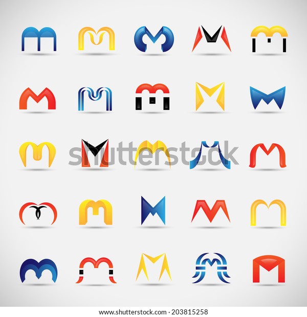 Unusual Letters Set Isolated On Gray Stock Vector (Royalty Free ...