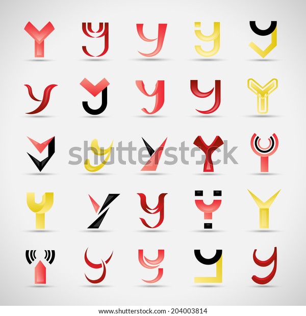 Unusual Letters Set Isolated On Gray Stock Vector (Royalty Free ...