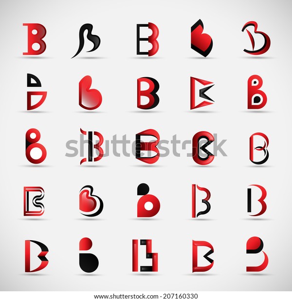 Unusual Letters Set Isolated On Gray Stock Vector (Royalty Free) 207160330