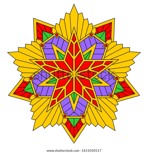 Unusual Sovietstyle Mandala Fivepointed Star Vector Stock Vector ...