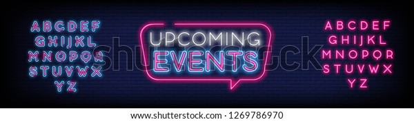 Upcoming Events Neon Signs Vector Upcoming Stock Vector (Royalty Free ...