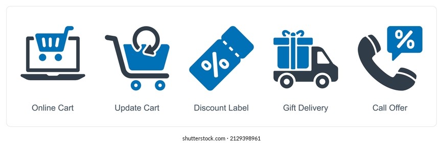 Update Cart Discount Label Icon Concept Stock Vector (Royalty Free ...