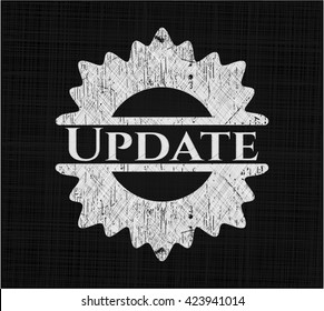Update Chalk Emblem Written On Blackboard Stock Vector (Royalty Free ...
