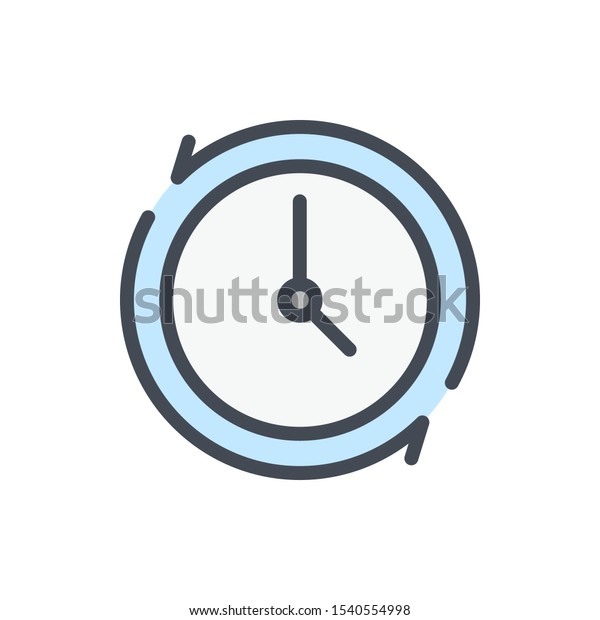Update Clock Watch Color Line Icon Stock Vector (Royalty Free) 1540554998