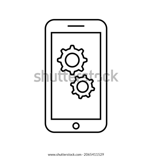 Update Software Handphone Icon Outline Update Stock Vector (Royalty ...