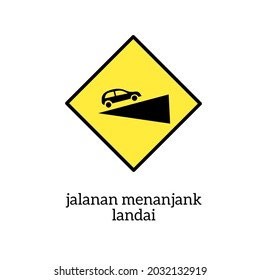 Uphill Road Traffic Sign Vector Symbol Stock Vector (Royalty Free ...