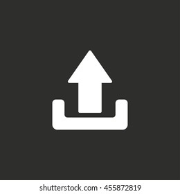 Upload Vector Icon White Illustration Isolated Stock Vector (Royalty ...