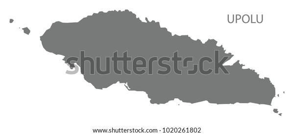 Upolu Map Samoa Grey Illustration Stock Vector (Royalty Free ...