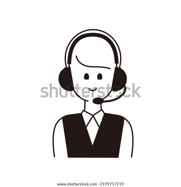 Upper Body Female Operator Wearing Headset Stock Vector (Royalty Free ...
