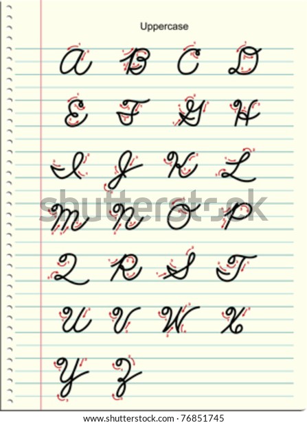 Upper Case Handwriting Guide Stock Vector (Royalty Free) 76851745 ...
