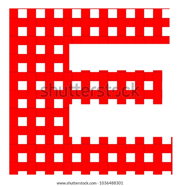 Uppercase Alphabet Letter E Red White Stock Vector (Royalty Free ...