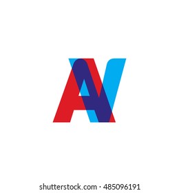 Uppercase Av Logo Red Blue Overlap Stock Vector (Royalty Free ...