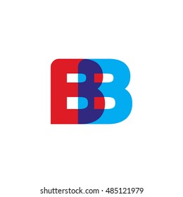 Uppercase Bb Logo Red Blue Overlap Stock Vector (Royalty Free) 485121979
