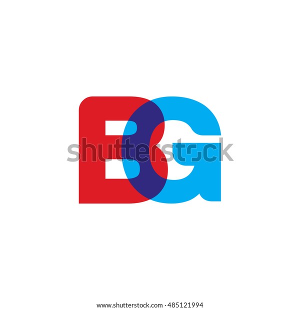 Uppercase Bg Logo Red Blue Overlap Stock Vector (Royalty Free) 485121994
