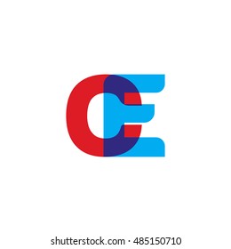 Uppercase Ce Logo Red Blue Overlap Stock Vector (Royalty Free ...
