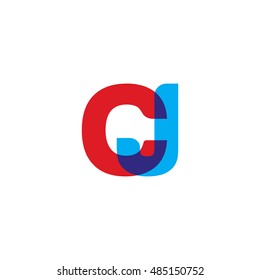 Uppercase Cj Logo Red Blue Overlap Stock Vector (Royalty Free ...