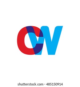 Uppercase Cw Logo Red Blue Overlap Stock Vector (Royalty Free ...
