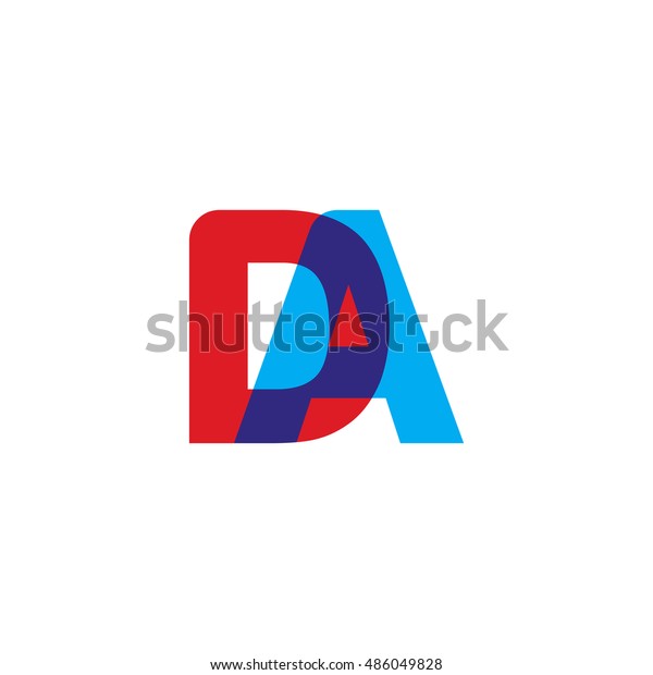 Uppercase Da Logo Red Blue Overlap Stock Vector (Royalty Free ...