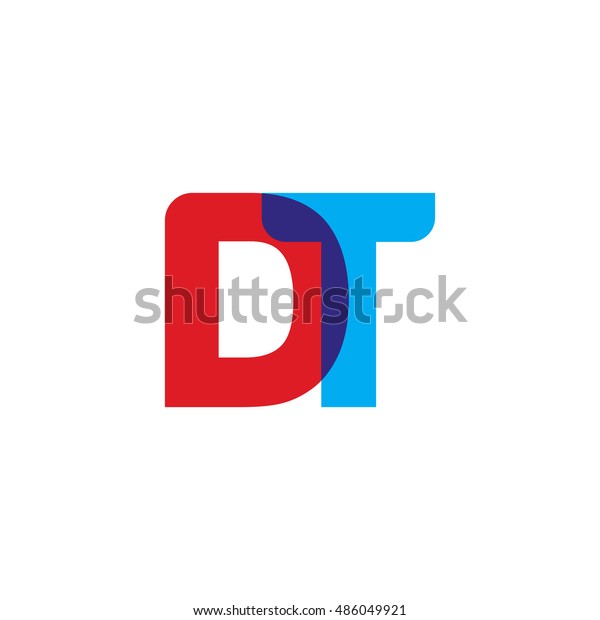 Uppercase Dt Logo Red Blue Overlap Stock Vector (Royalty Free ...