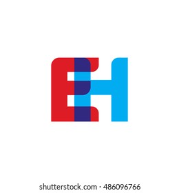 Uppercase Eh Logo Red Blue Overlap Stock Vector (Royalty Free ...