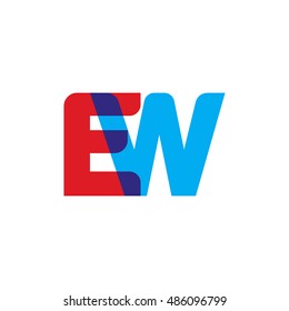 Uppercase Ew Logo Red Blue Overlap Stock Vector (Royalty Free ...