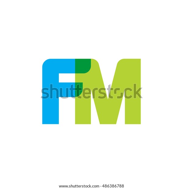 Uppercase Fm Logo Blue Green Overlap Stock Vector (Royalty Free ...