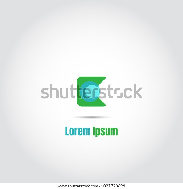 Uppercase Green Blue Circle Square Letter Stock Vector (Royalty Free ...