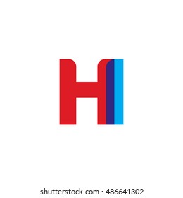 Uppercase Hi Logo Red Blue Overlap Stock Vector (Royalty Free ...