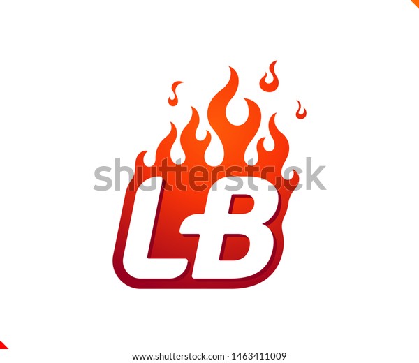 Uppercase Initial Logo Letter Lb Blazing Stock Vector (Royalty Free ...