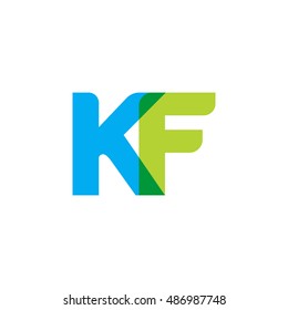 Uppercase Kf Logo Blue Green Overlap: vector de stock (libre de ...
