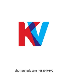 Uppercase Kv Logo Red Blue Overlap Stock Vector (Royalty Free) 486999892