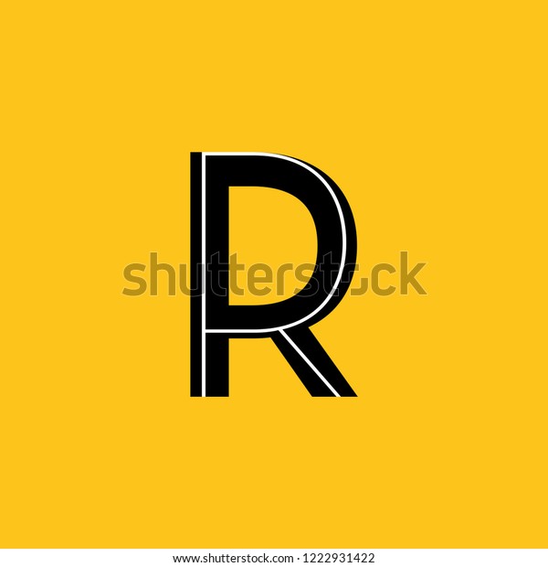 Uppercase Letter R Icon Skeleton Structure Stock Vector (Royalty Free ...