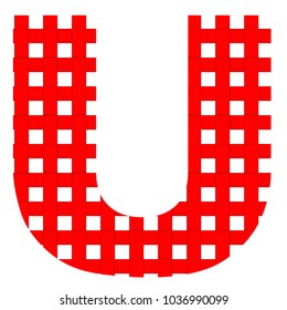 Uppercase Letter U Red White Checkered Stock Vector (Royalty Free ...