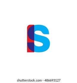 Uppercase Logo Red Blue Overlap Transparent Stock Vector (Royalty Free ...