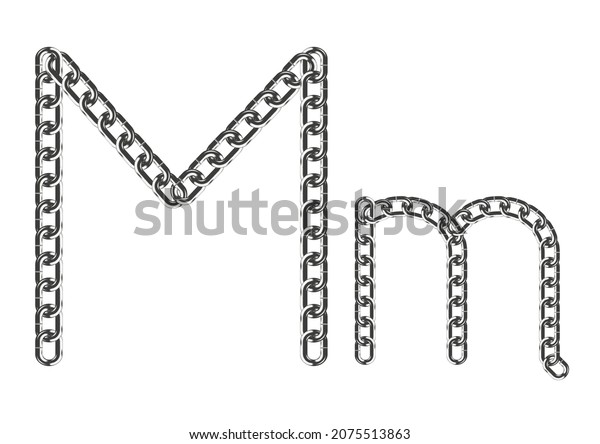Uppercase Lowercase Letter M Made Realistic Stock Vector (Royalty Free ...