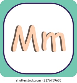 Uppercase Lowercase Letter Mm Stock Vector (Royalty Free) 2176759685 ...