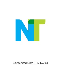 Uppercase Nt Logo Blue Green Overlap Stock Vector (Royalty Free ...